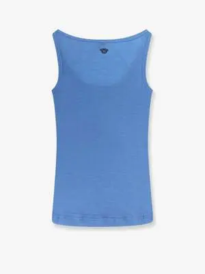Versace Wool Tank Top With Logo Detail