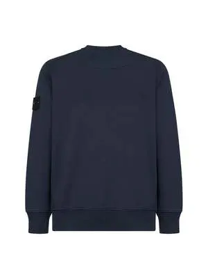 Stone Island Organic Cotton Crewneck Sweatshirt With Logo Badge - Multicolor