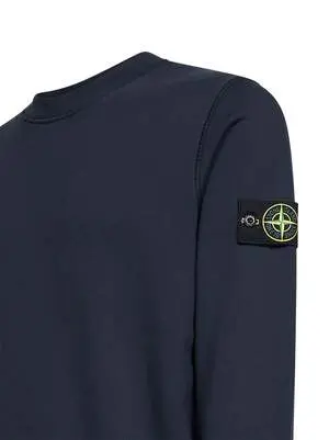 Stone Island Organic Cotton Crewneck Sweatshirt With Logo Badge - Multicolor