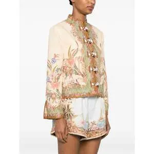 Zimmermann Floral Print Quilted Jacket - Cream