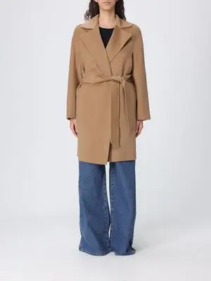 Max Mara Cashmere Blend Belted Coat - Cream