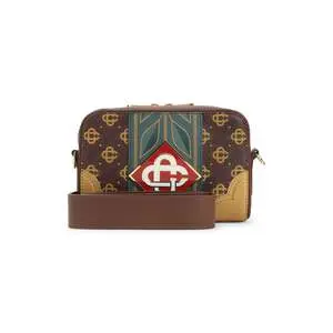 Casablanca Monogram Leather Shoulder Bag - Brown