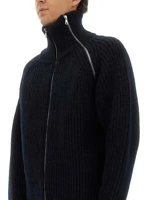 Dries Van Noten Zip-up Wool Sweater