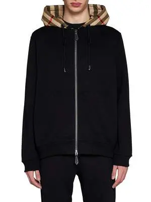 Burberry Checked Hood Zip Hoodie