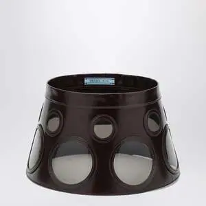 Prada Leather And Plexiglass Visor - Brown