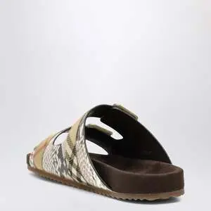 Burberry Leather Sandals With Python Print - Multicolor