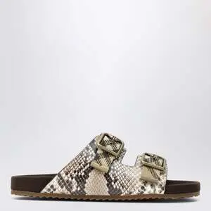 Burberry Burberry Leather Sandals With Python Print Multicolor