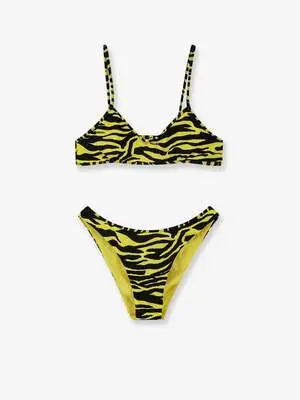 Attico Il Primo Bagno" Zebra Print Lycra Swimsuit - Multicolor