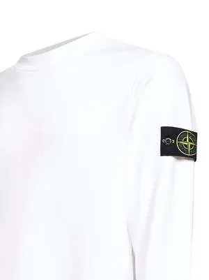 Stone Island Organic Cotton Crewneck Sweatshirt With Ribbed Details - Multicolor