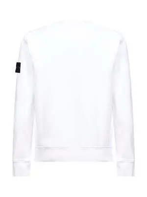 Stone Island Organic Cotton Crewneck Sweatshirt With Ribbed Details - Multicolor