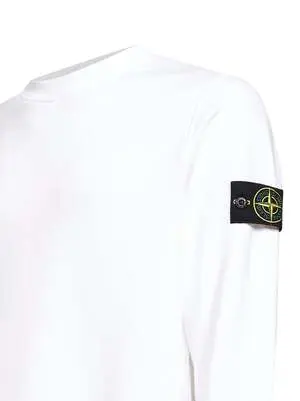 Stone Island Organic Cotton Crewneck Sweatshirt With Ribbed Details - Multicolor