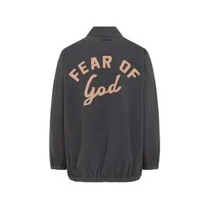 Fear Of God Grey Cotton Logo Print Shirt Jacket
