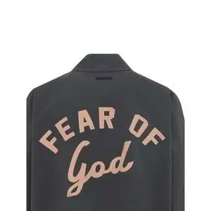 Fear Of God Grey Cotton Logo Print Shirt Jacket