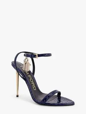 TOM FORD Laminated Leather Padlock Sandals - Multicolor