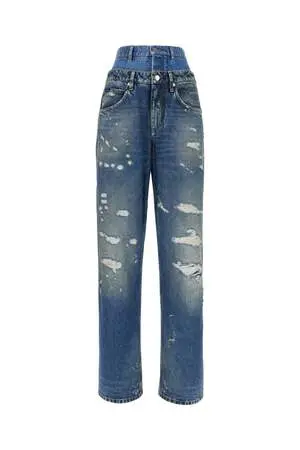Dolce & Gabbana Distressed Straight Leg Jeans - Multicolor