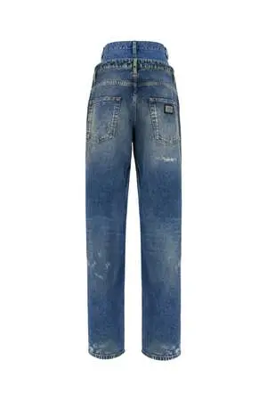 Dolce & Gabbana Distressed Straight Leg Jeans - Multicolor