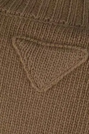 Prada V-neck Knitwear With Suede Overlay