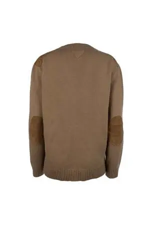 Prada V-neck Knitwear With Suede Overlay - Multicolor