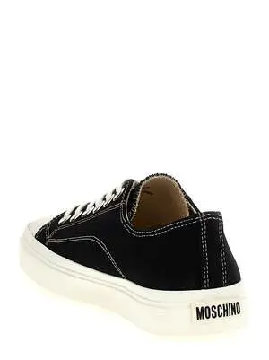 Moschino Canvas Lace-up Square Toe Sneakers