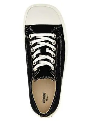 Moschino Canvas Lace-up Square Toe Sneakers