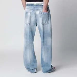 Dsquared2 Light Wash Distressed Denim Jogger Jeans