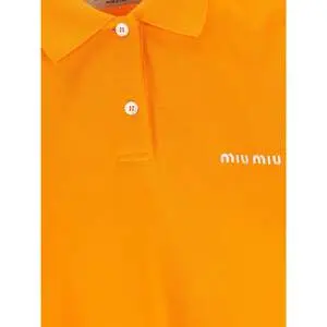 Miu Miu Cotton Piqué Polo Shirt With Embroidered Logo