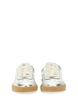 Dsquared2 Metallic Leather Lace-up Sneakers - Silver