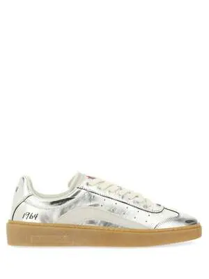 Dsquared2 Metallic Leather Lace-up Sneakers - Silver
