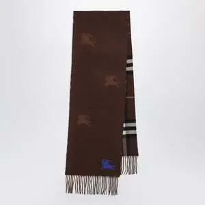 Burberry Reversible Check Cashmere Scarf With Ekd - Brown