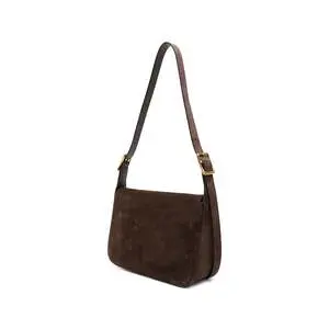 Balenciaga Suede Shoulder Bag With Logo-engraved Buckle