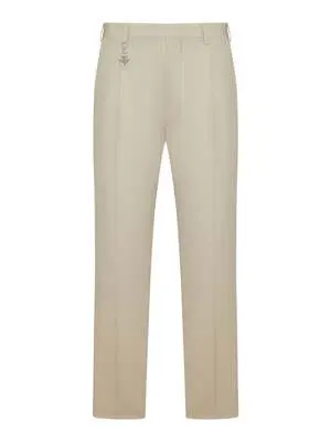 Prada Cotton Trousers With Enameled Metal Triangle Logo