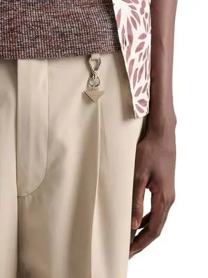 Prada Cotton Trousers With Enameled Metal Triangle Logo