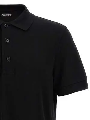 TOM FORD Piqué Polo Shirt - Black