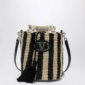 Valentino Garavani Small Raffia Bucket Bag