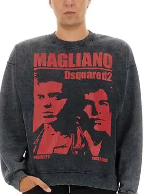 Dsquared2 Printed Cotton Sweatshirt - Gray