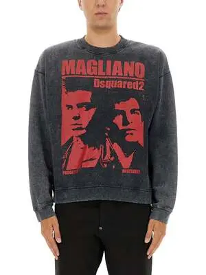 Dsquared2 Printed Cotton Sweatshirt - Gray