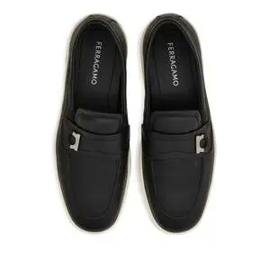 FERRAGAMO Deer Skin Loafers - Black