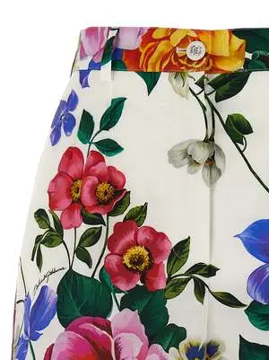 Dolce & Gabbana Bouquet' Print Cotton Bermuda Shorts