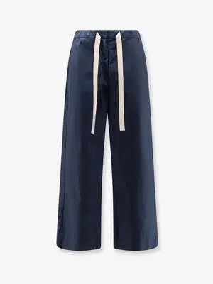 Max Mara S MAX MARA Wide Leg Cotton Trousers Multicolor