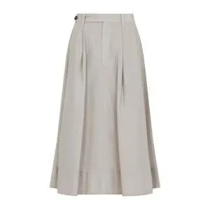Brunello Cucinelli Cotton Midi Skirt - Multicolor