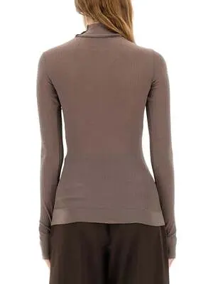 LEMAIRE Lemiare Wool Turtleneck Top - Brown