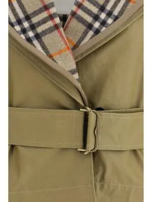 Burberry Cropped Cotton Jacket With Check Quilting