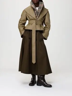 Burberry Cropped Cotton Jacket With Check Quilting