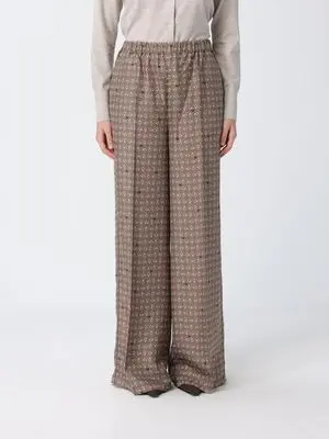 Max Mara Max Mara Wide Leg Printed Silk Trousers Multicolor
