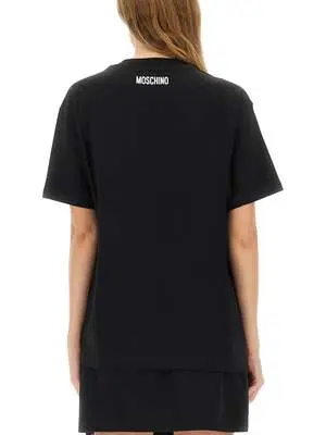Moschino Cotton Smiley Face T-shirt - Black