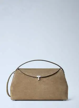 TOTEME T-lock Suede Top Handle Bag - Brown