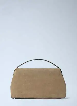 TOTEME T-lock Suede Top Handle Bag - Brown