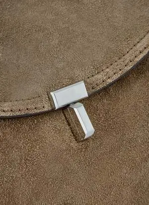 TOTEME T-lock Suede Top Handle Bag - Brown