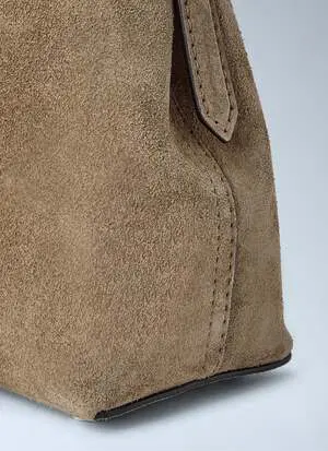 TOTEME T-lock Suede Top Handle Bag - Brown