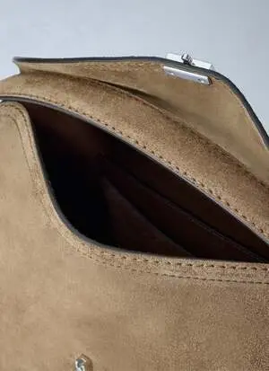 TOTEME T-lock Suede Top Handle Bag - Brown